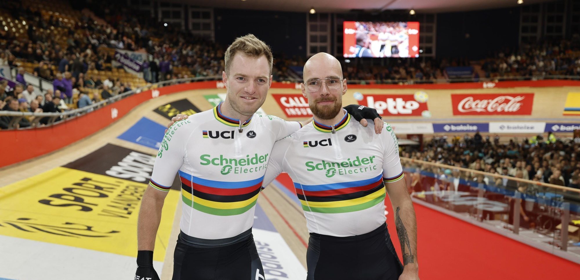 Yoeri Havik en Jan-Willem van Schip aan kop na openingsdag Zesdaagse ...