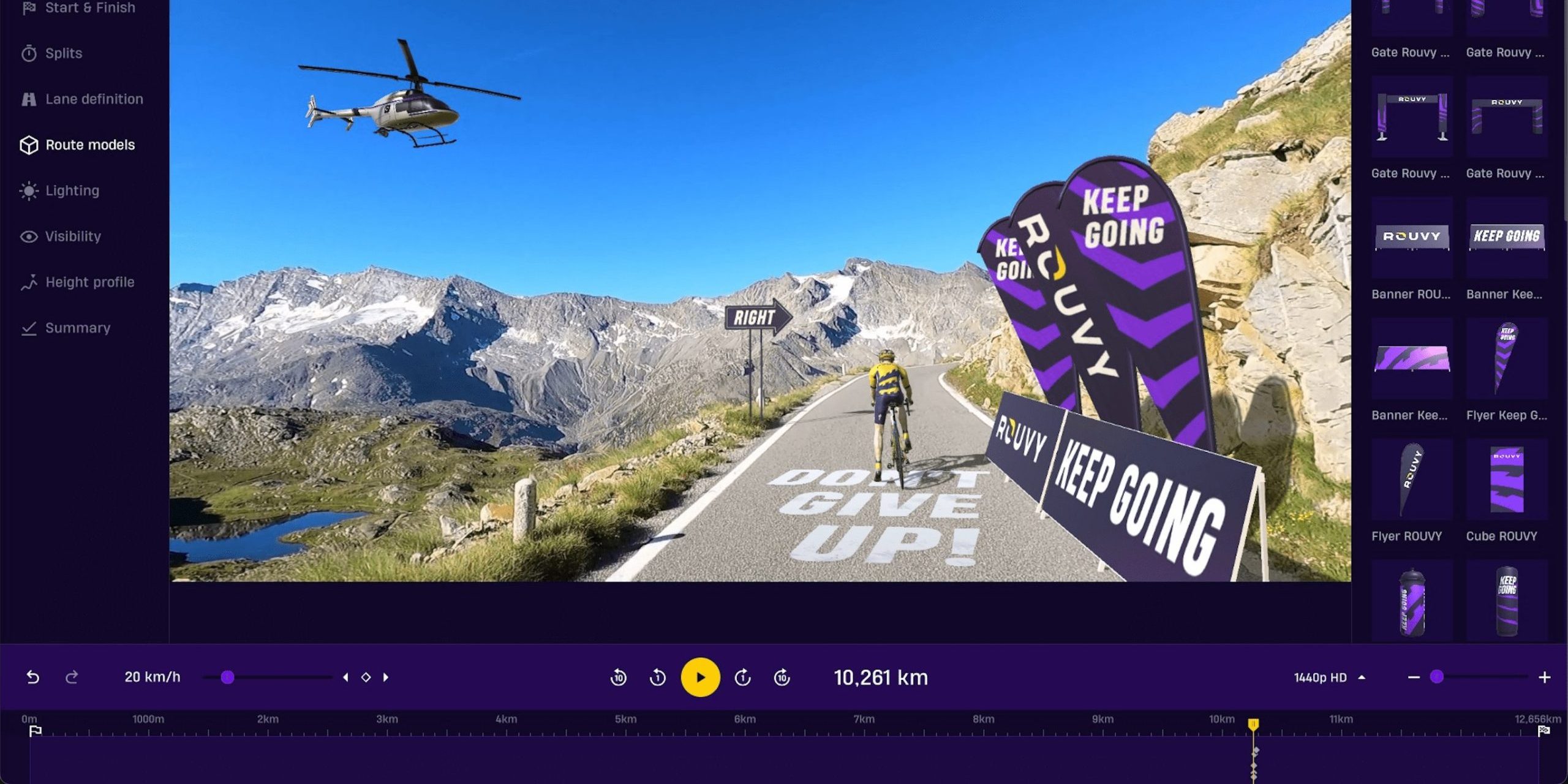 Met Rouvy's nieuwe Route Creator kan je zelf virtuele routes maken ...