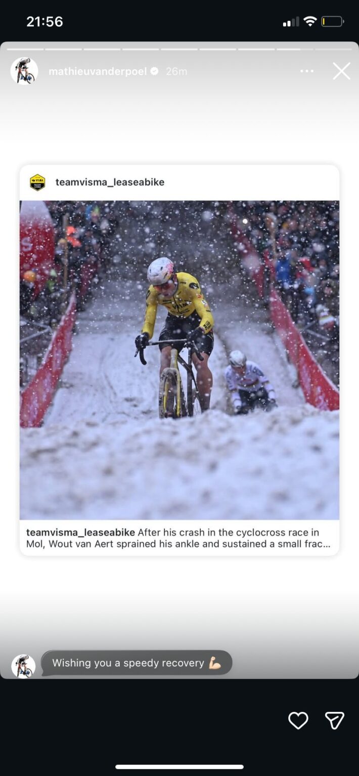 Wout van Aert geblesseerd na val in Mol | Spoedig herstel gewenst