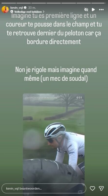 Kévin Vauquelin boos na duw van Soudal-renner in Parijs-Nice